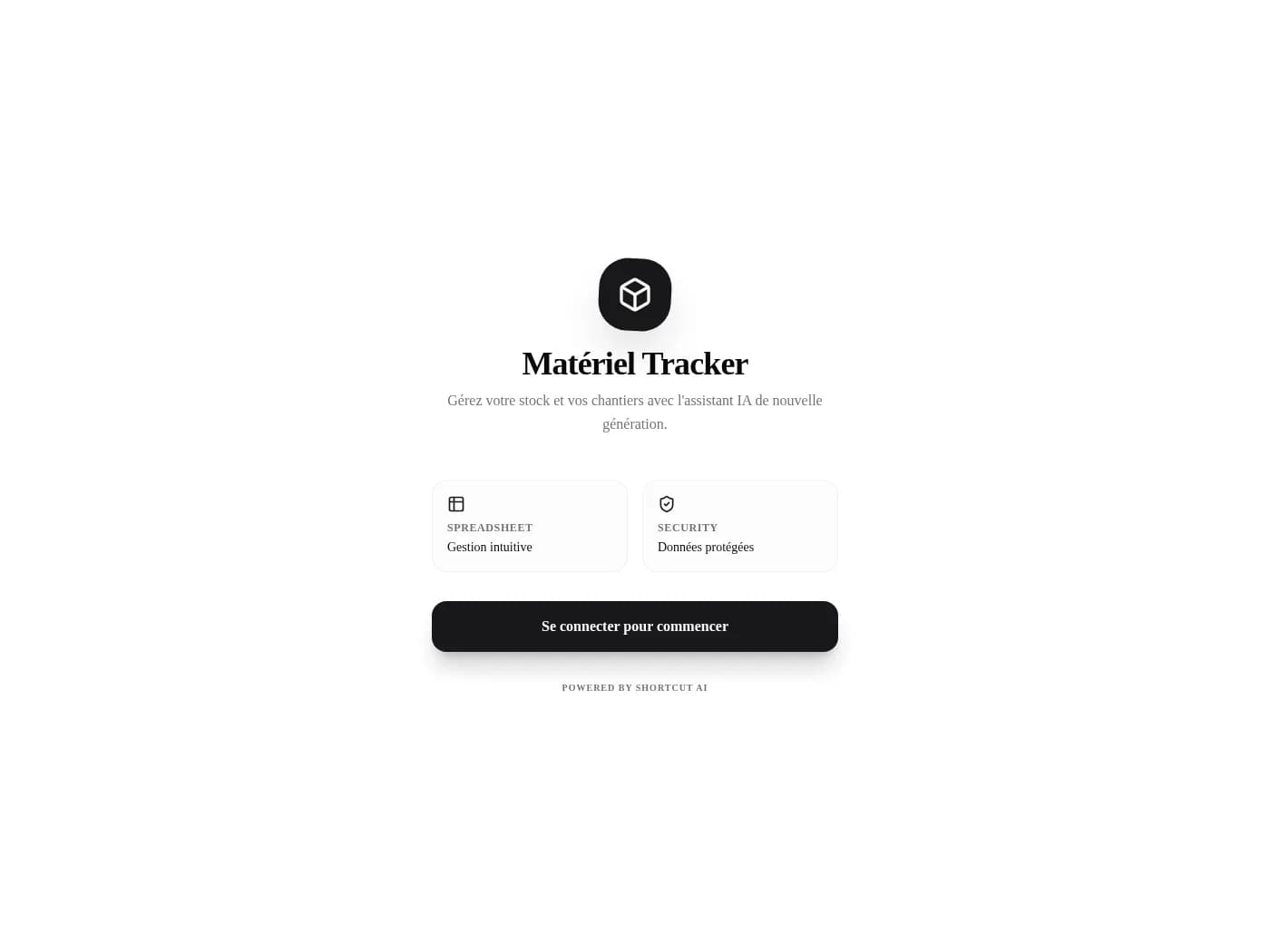 Matériel Tracker Dashboard
