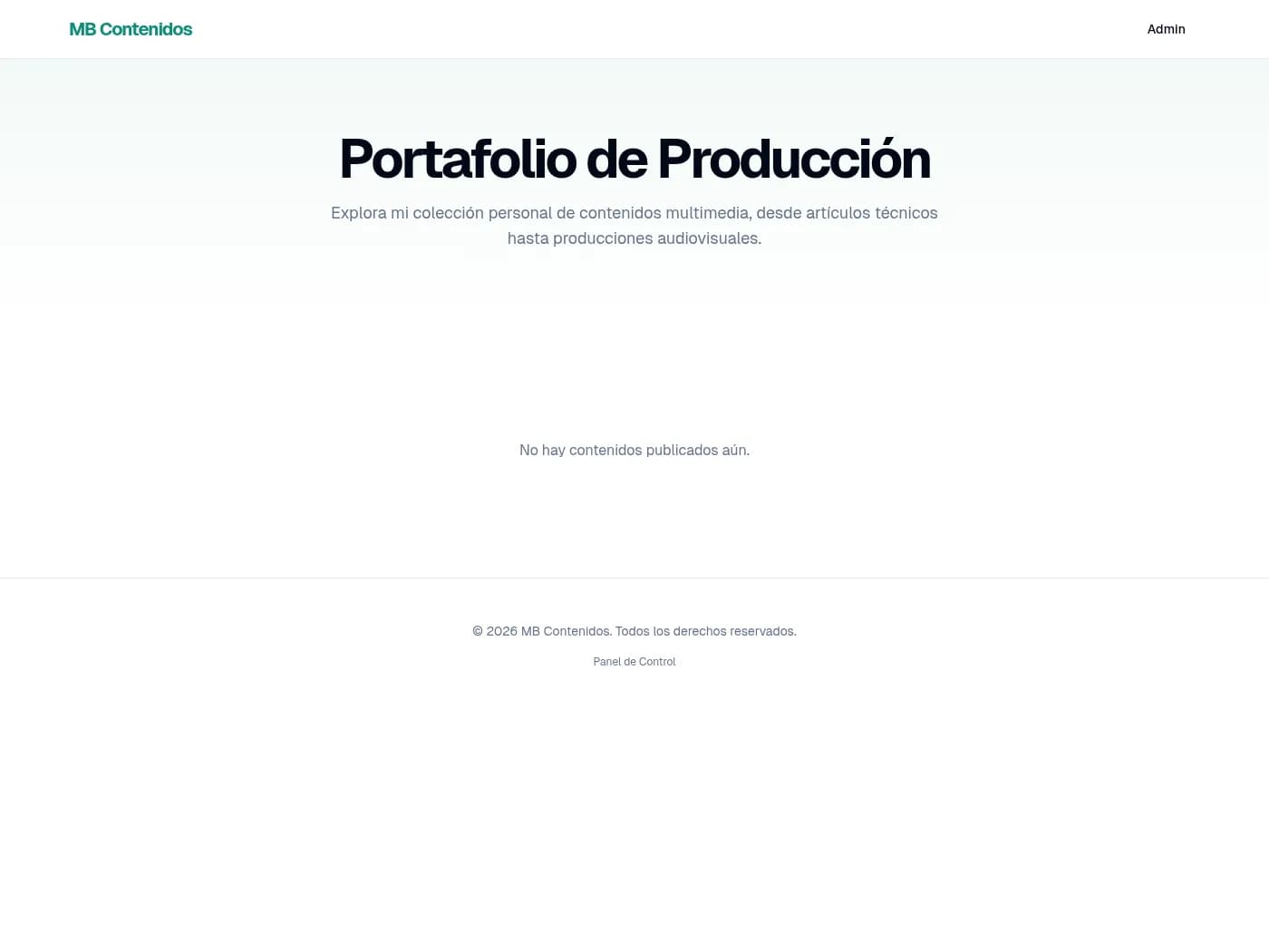 MB Contenidos Web App