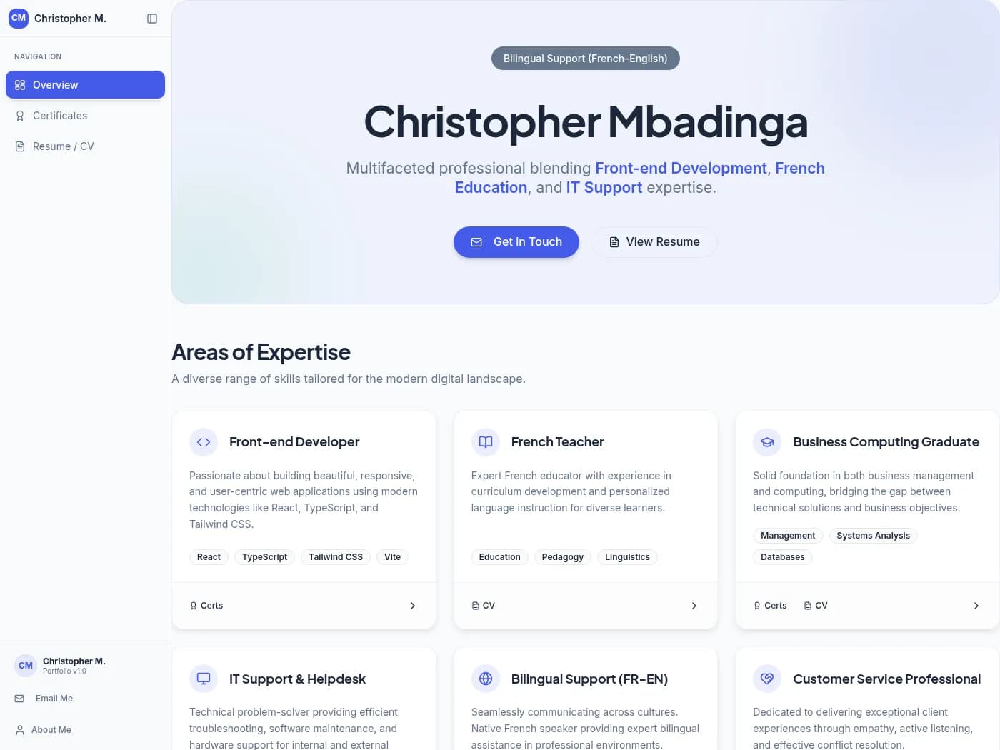 Christopher Mbadinga Portfolio