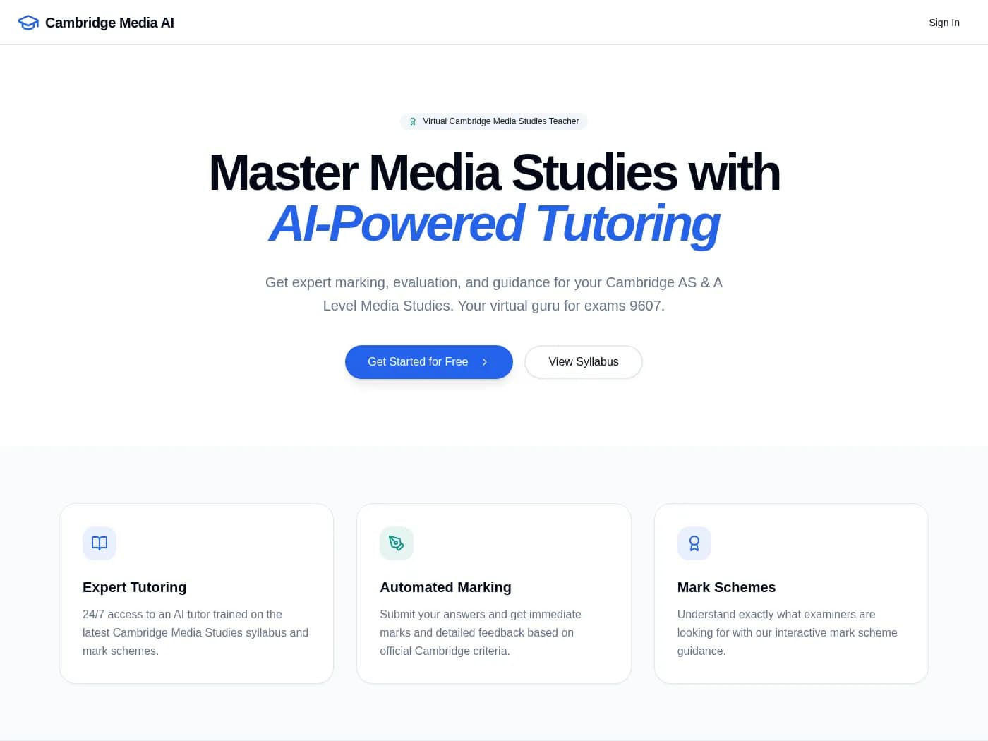 Cambridge Media Teacher AI