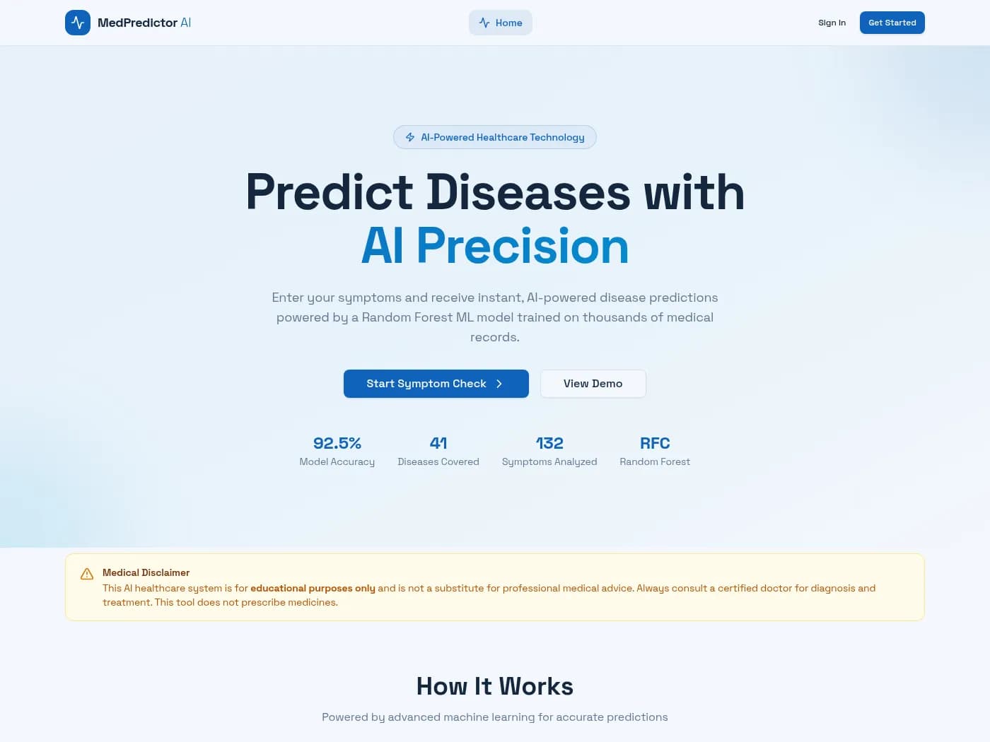 MedPredictor AI Symptom Checker