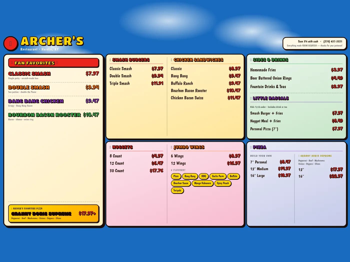 Restaurant Menu Display