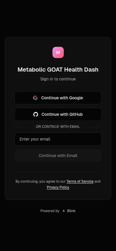Metabolic GOAT Health Dash