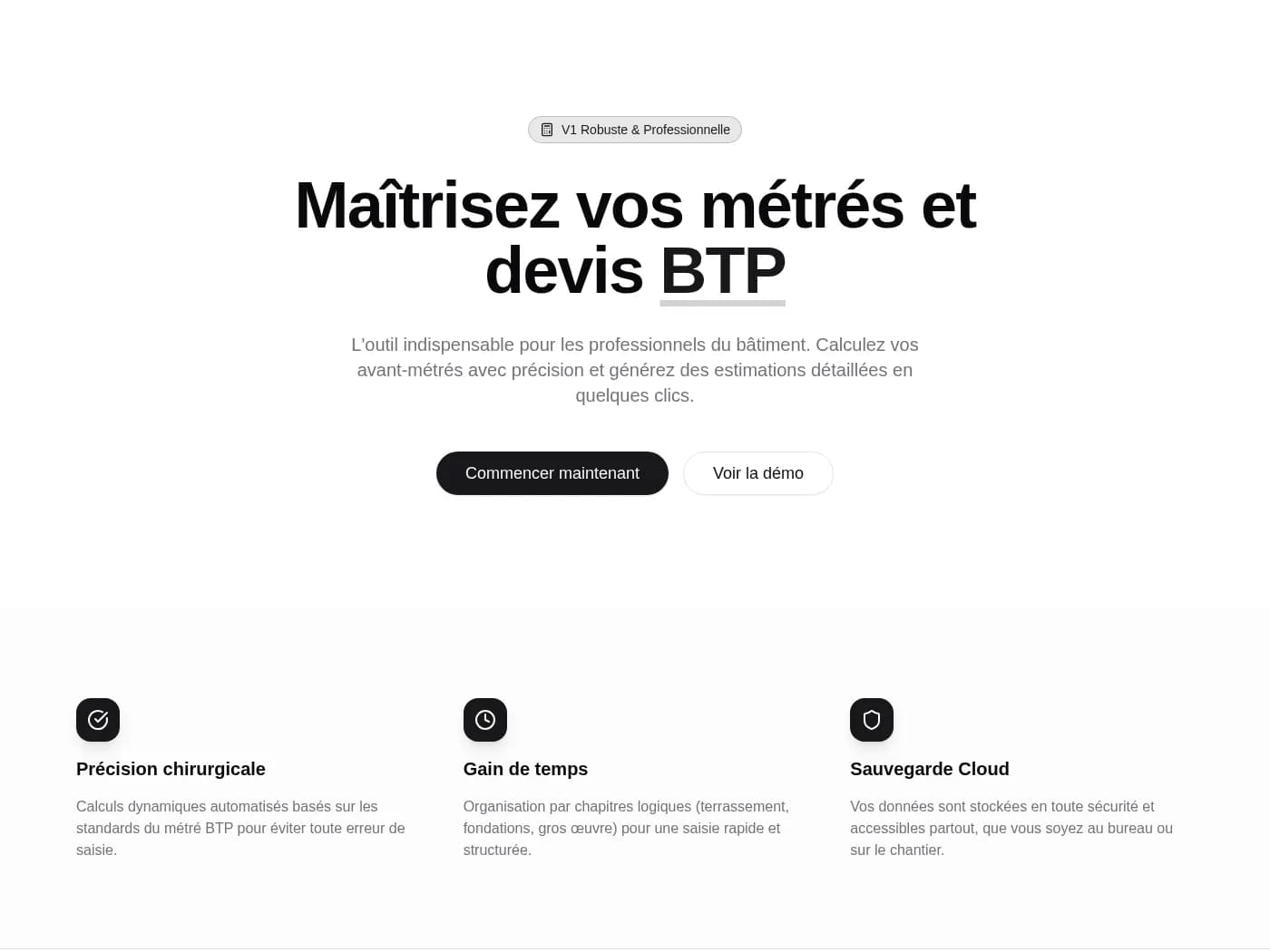 MétréDevis BTP App