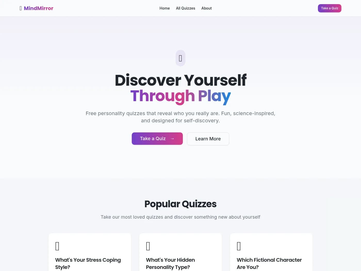 MindMirror Quizzes