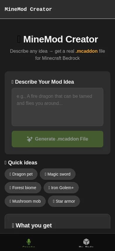 MineMod Creator AI