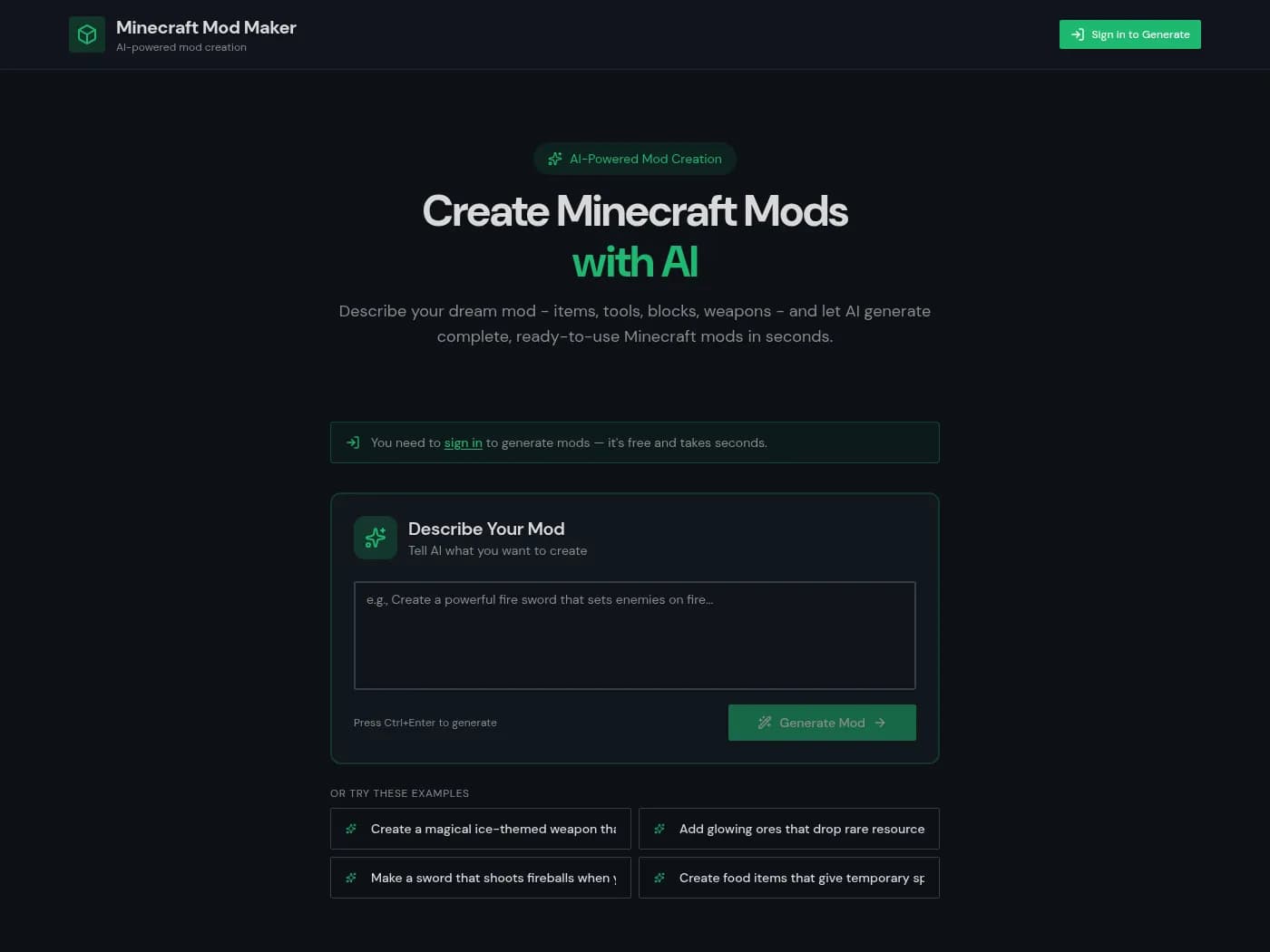 Minecraft Mod Generator