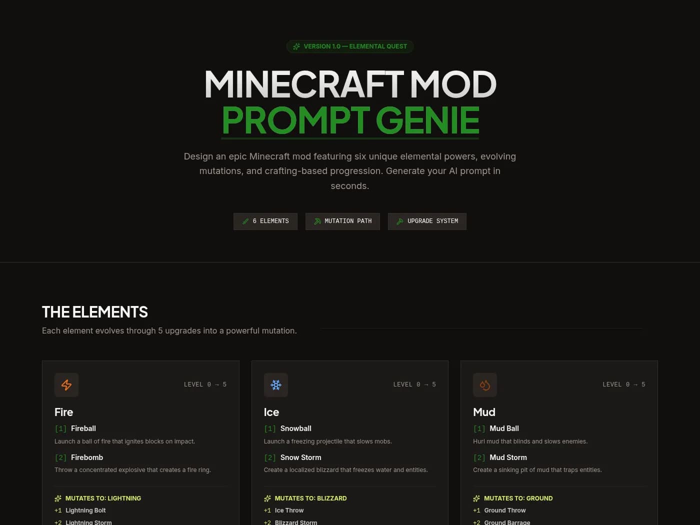 Elemental Mod Prompt Genie