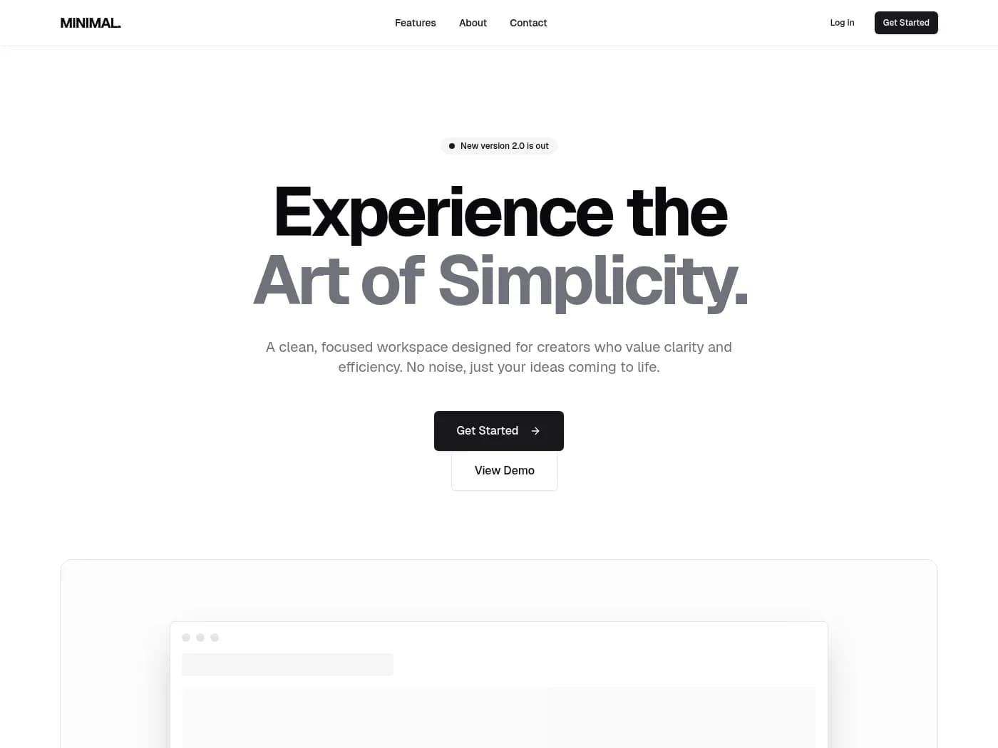 Minimalist Landing Page