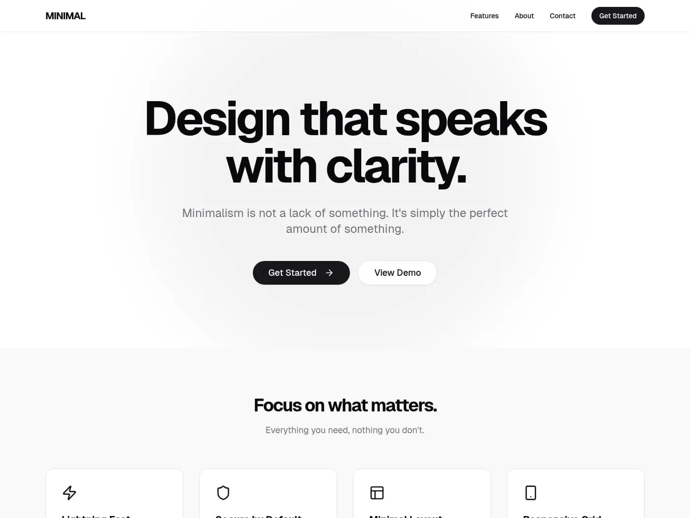 Minimal Landing Page