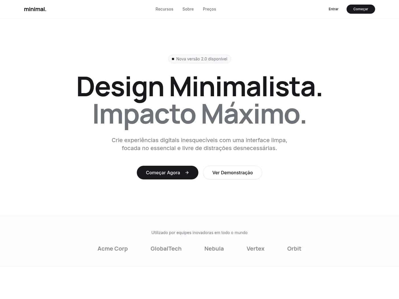 Minimal Landing Page