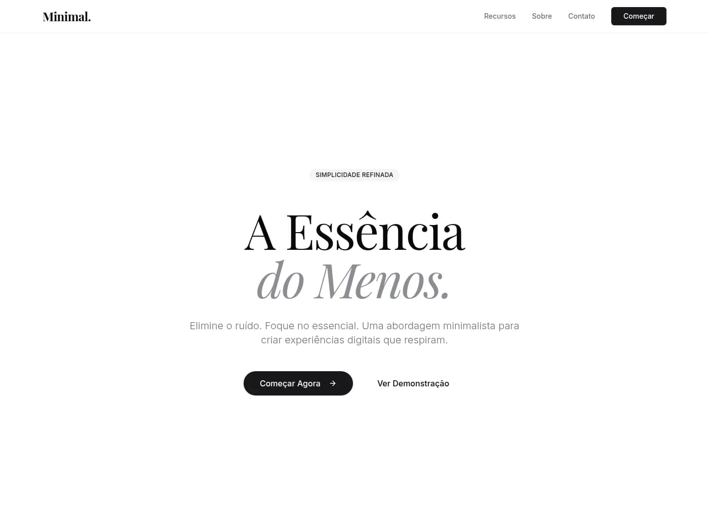 Minimalist Landing Page