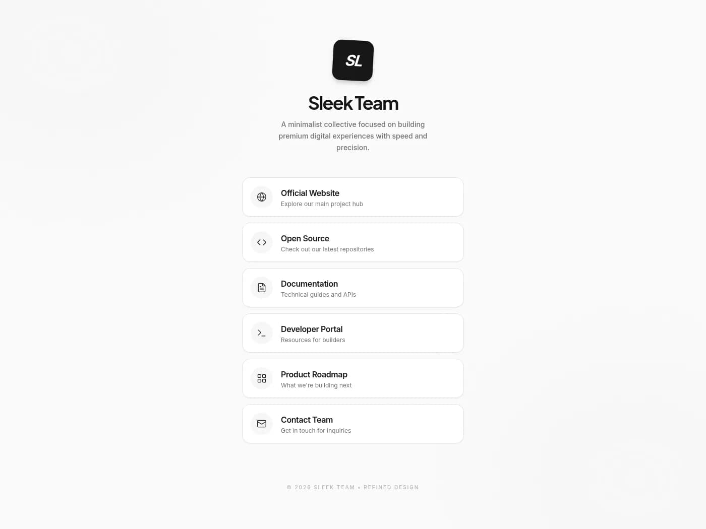 Sleek Linktree Team Page