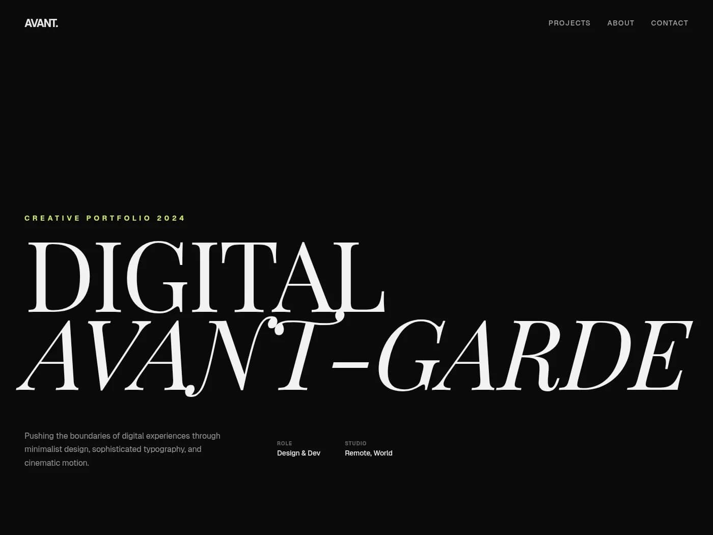 Minimalist Portfolio Site
