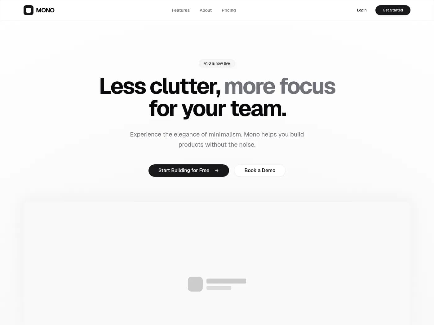 Minimalist Landing Page