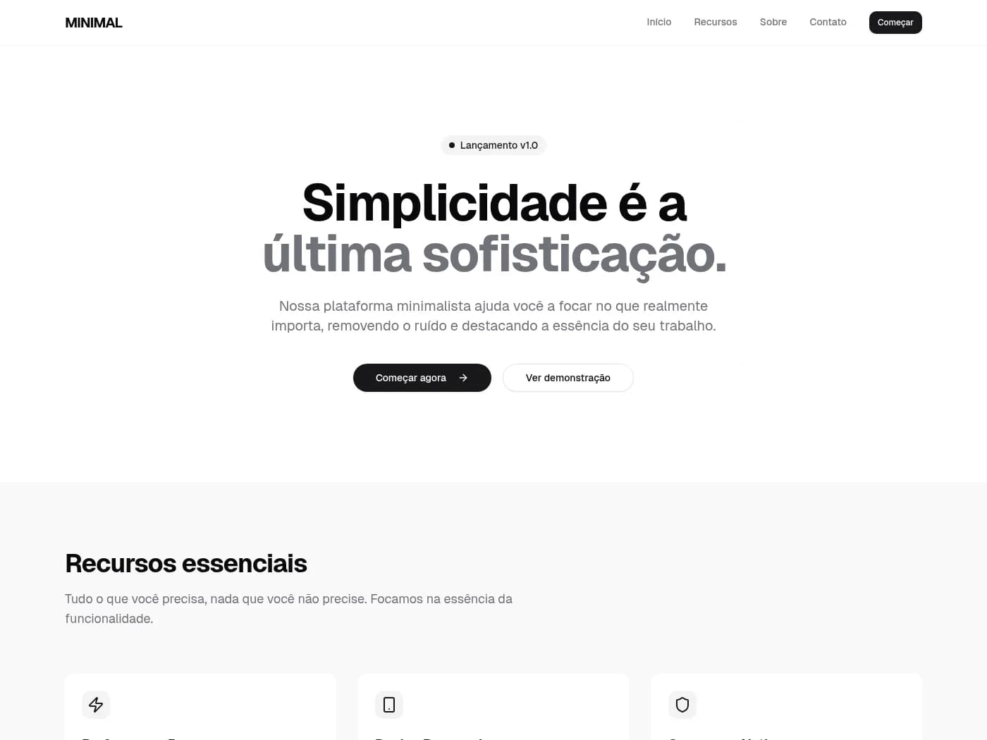 Minimalist Landing Page