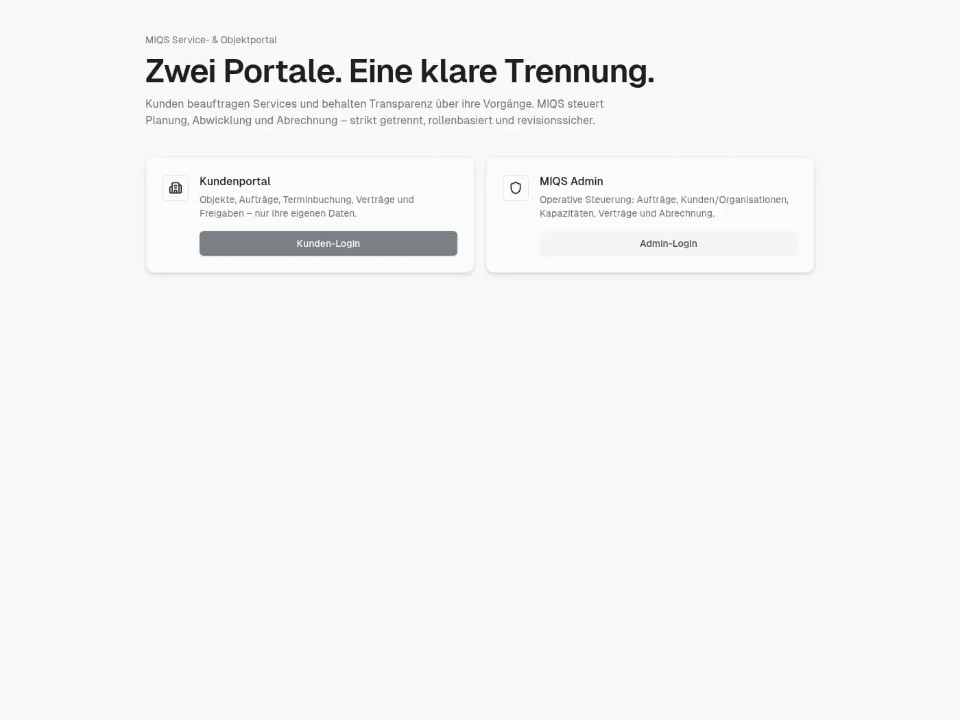 MIQS Service Portal
