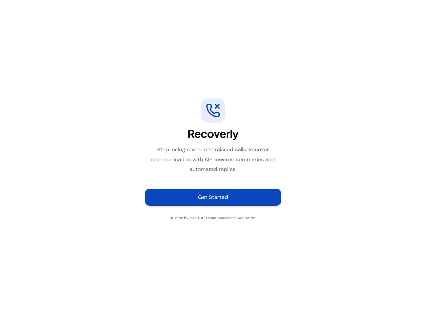 Missed Call Recovery Web