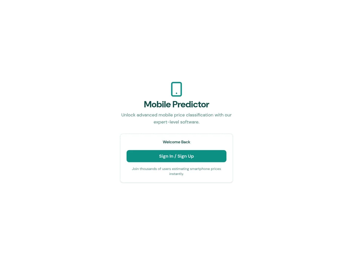 Mobile Price Predictor