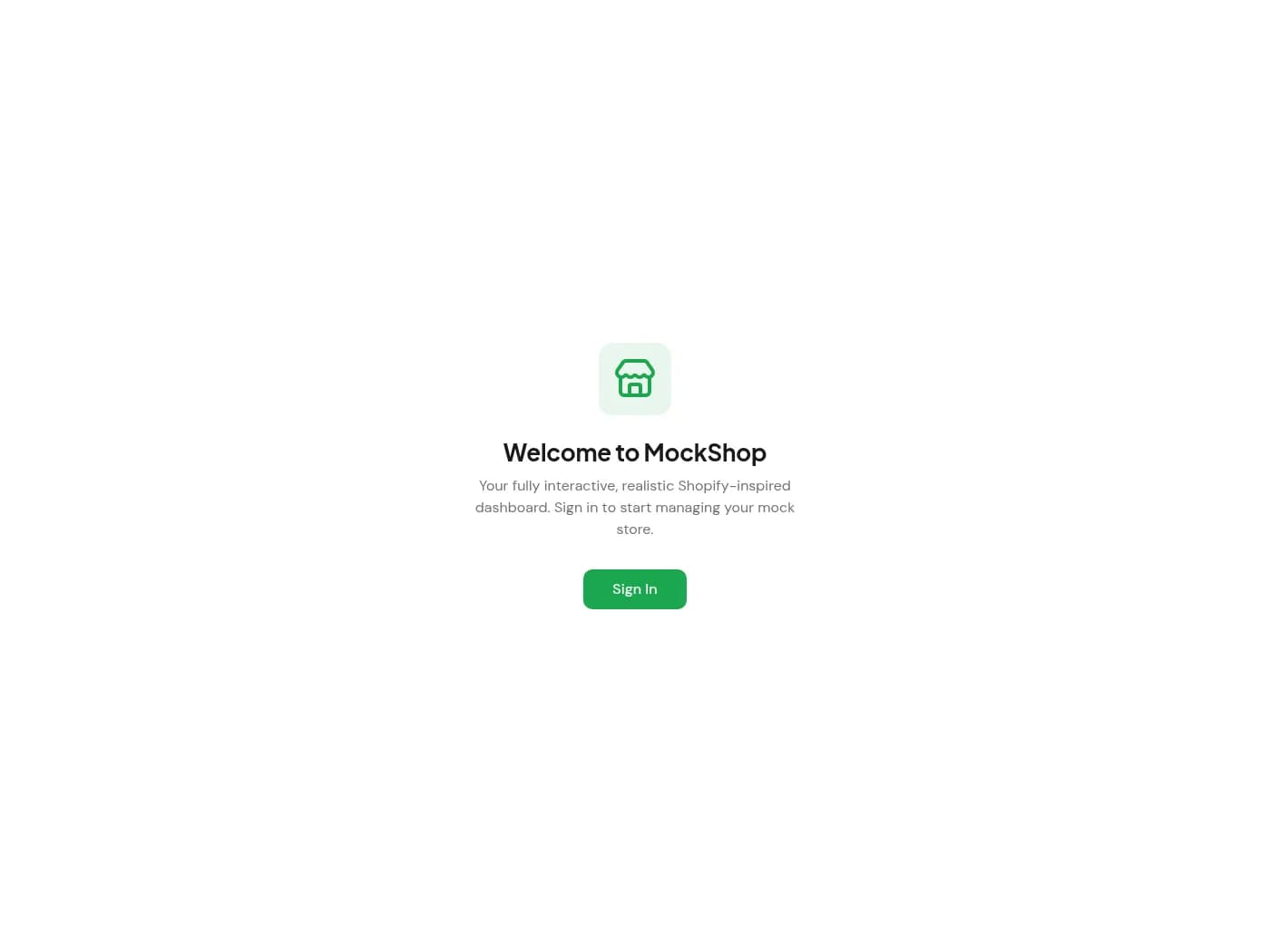 MockShop Dashboard