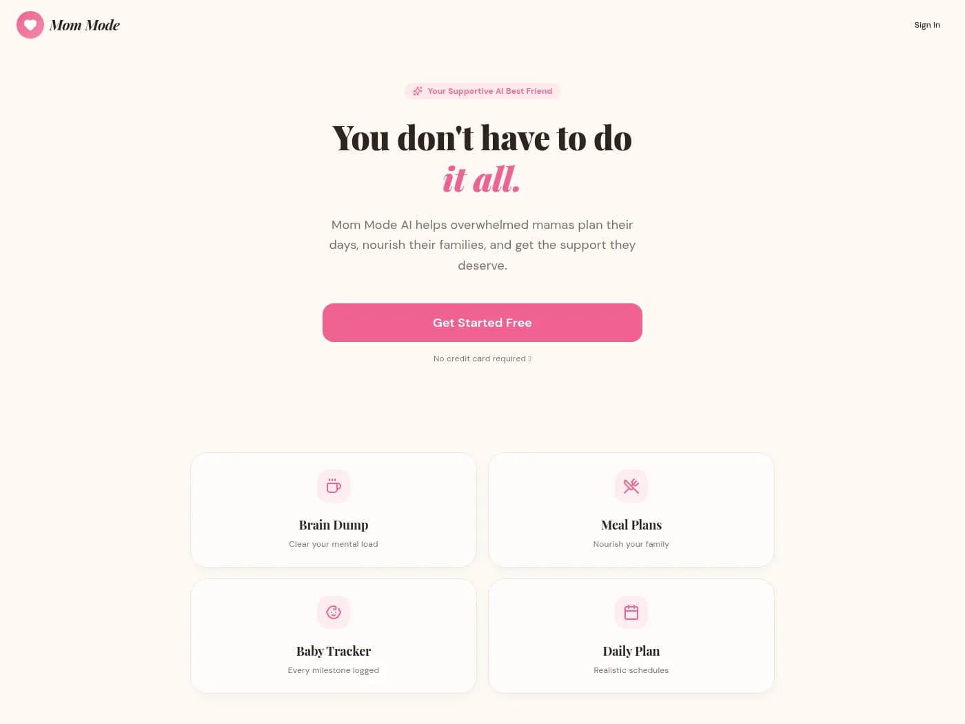 Mom Mode AI App