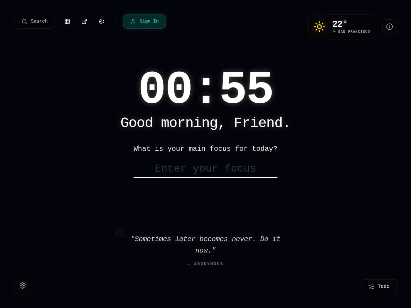 Momentum Dashboard Clone