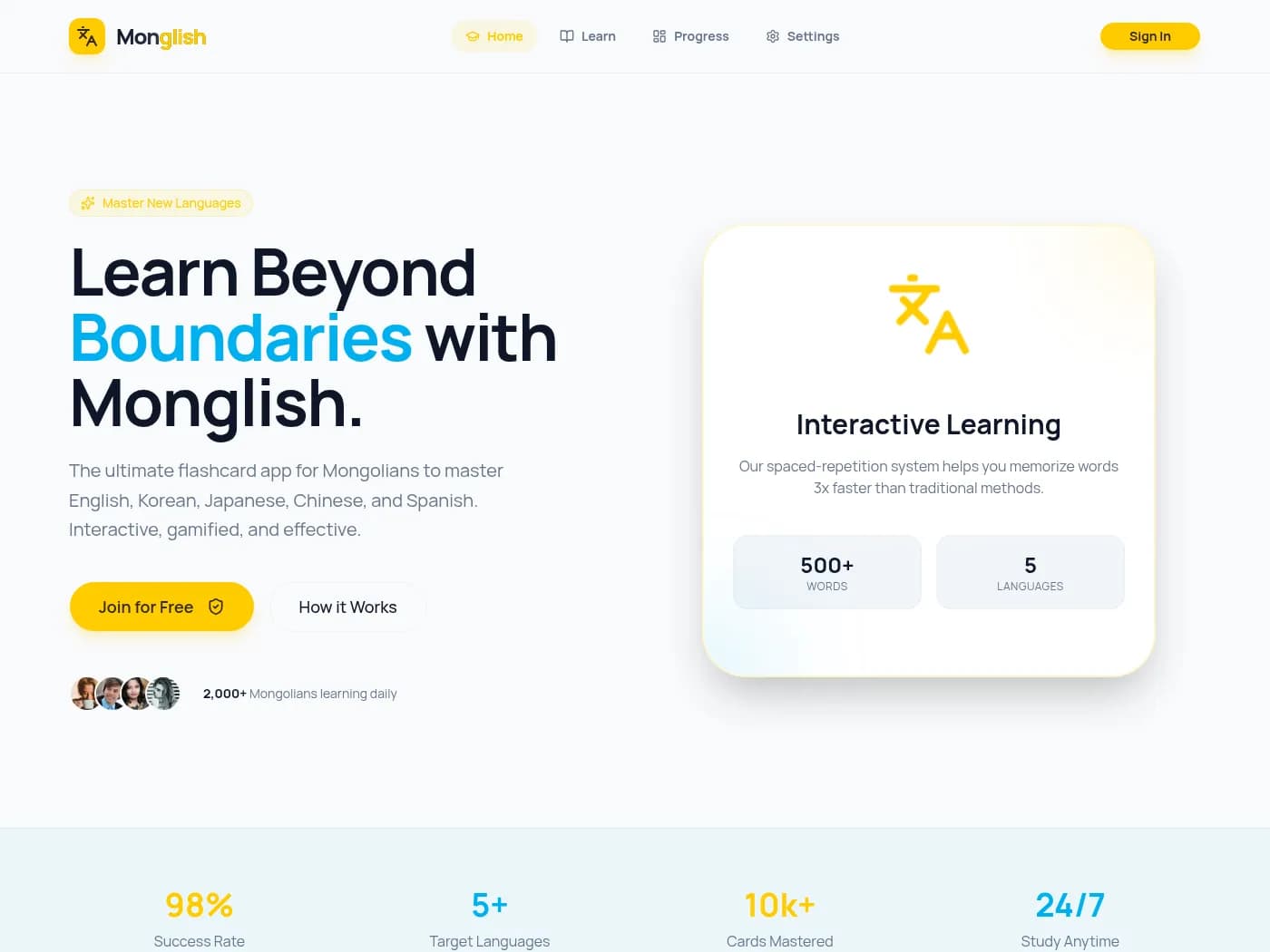 Monglish Flashcards