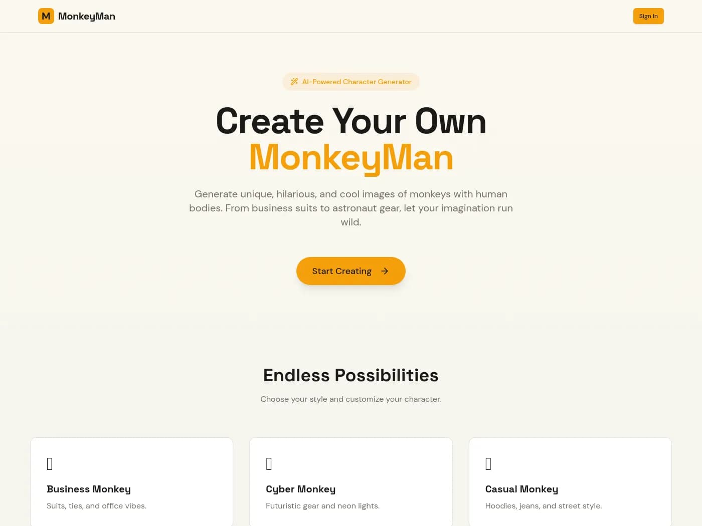 MonkeyMan Image Generator