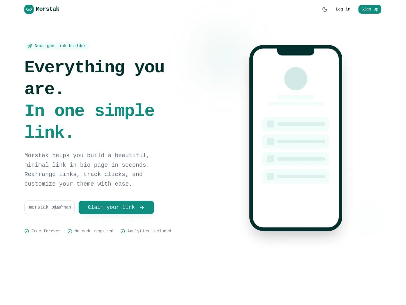 Morstak Link-in-Bio Builder