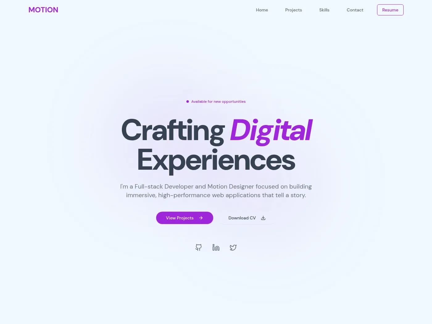 Motion Portfolio Showcase