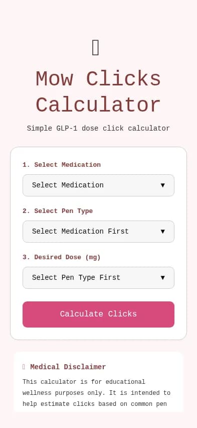 Mow Clicks Calculator