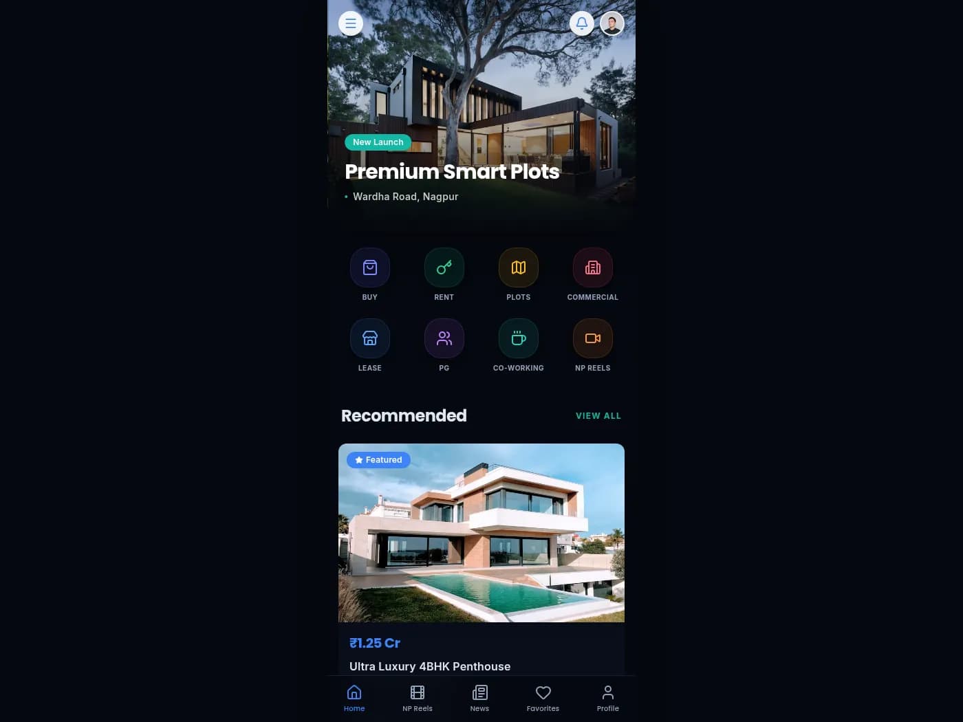 Nagpur Property Super App UI