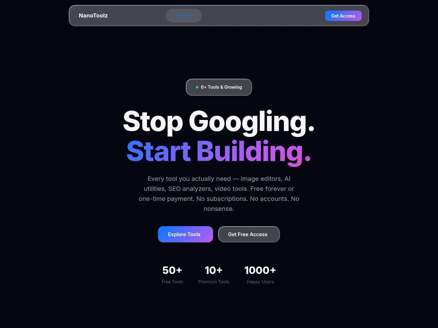 NanoToolz Directory Web App