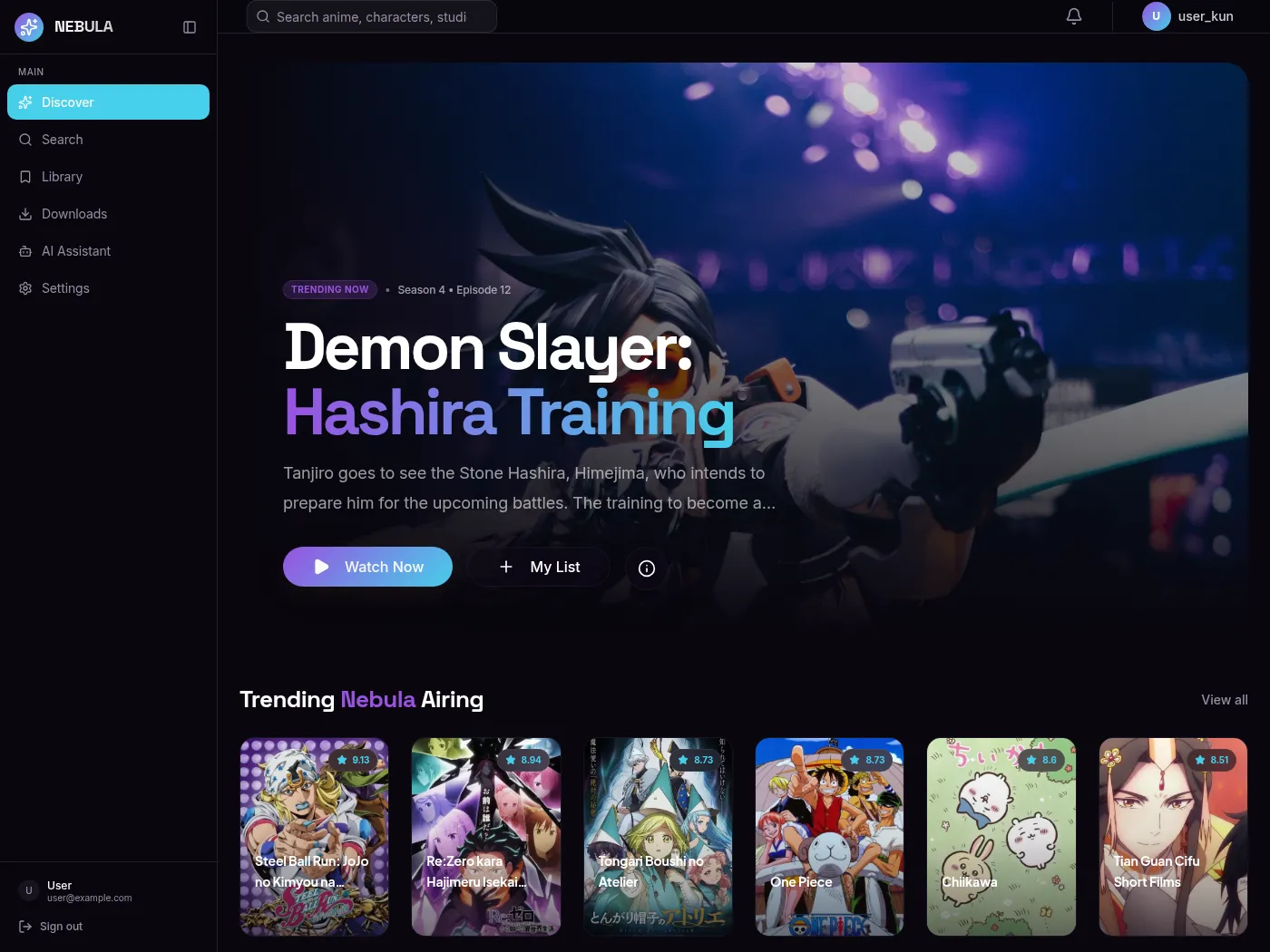 Nebula Anime Browser