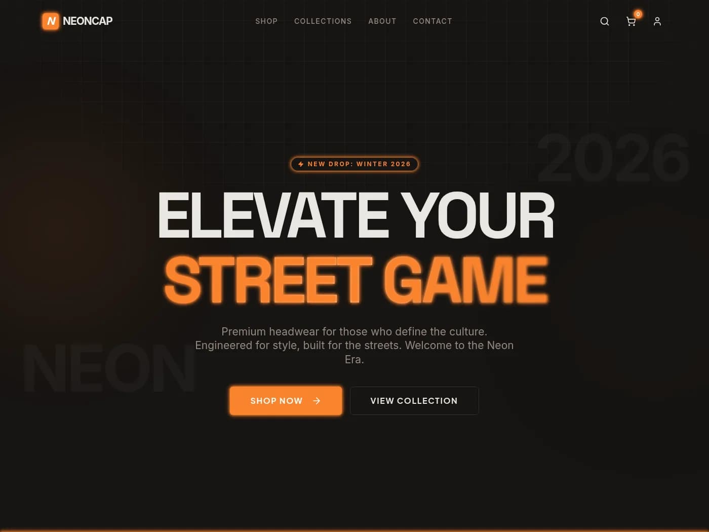 NeonCap Streetwear Shop
