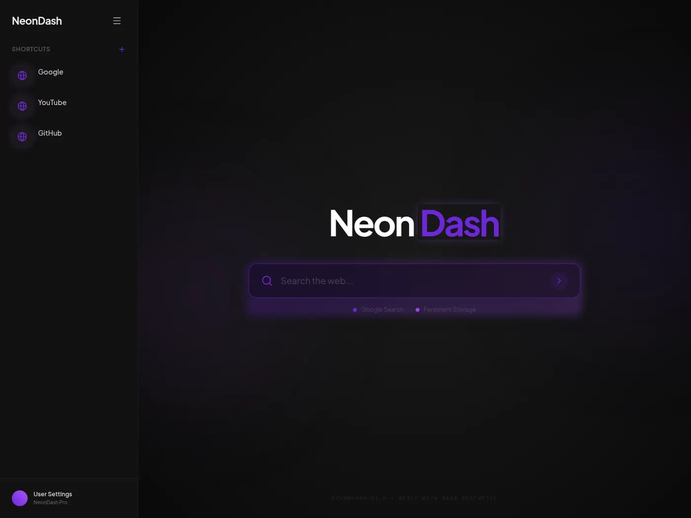 NeonDash Browser Dashboard