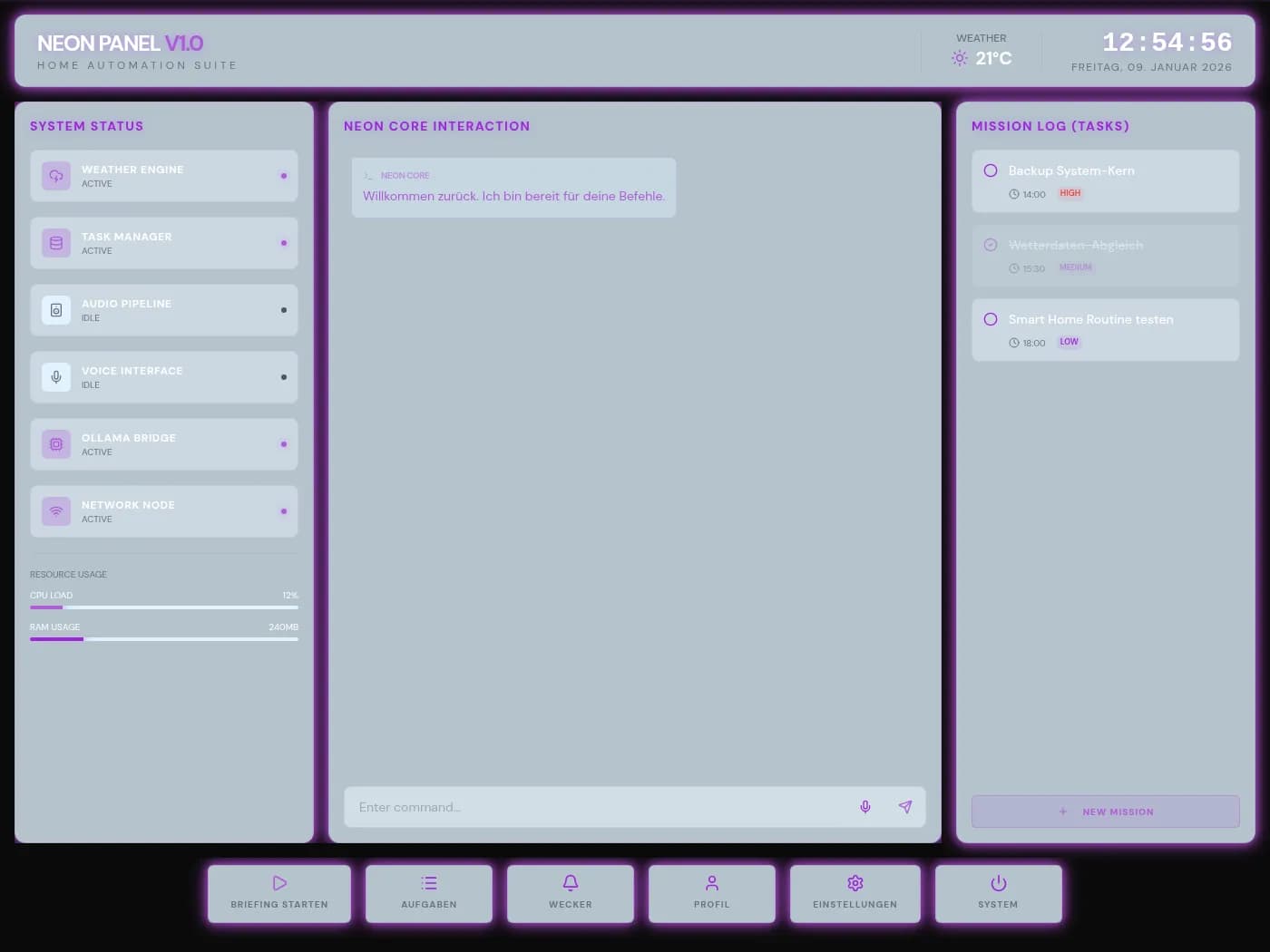 NeonPanel Home Assistant