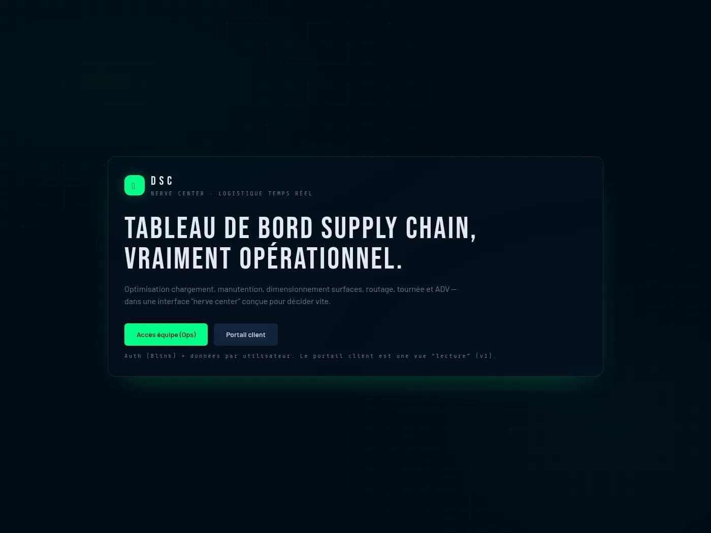 Nerve Center Logistique