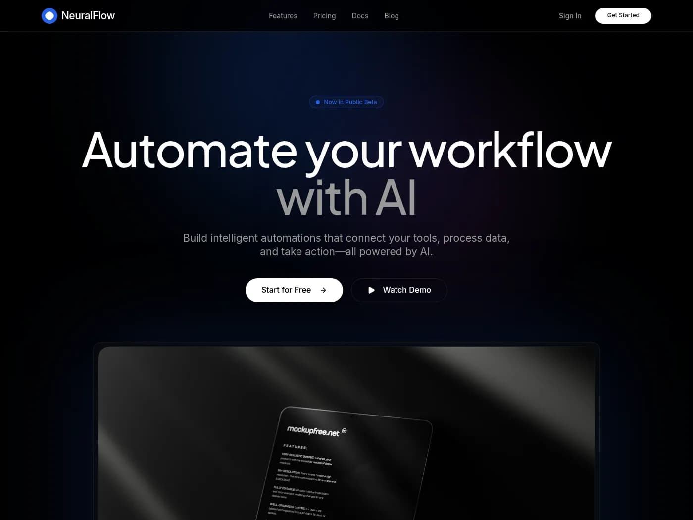 NeuralFlow Landing Page