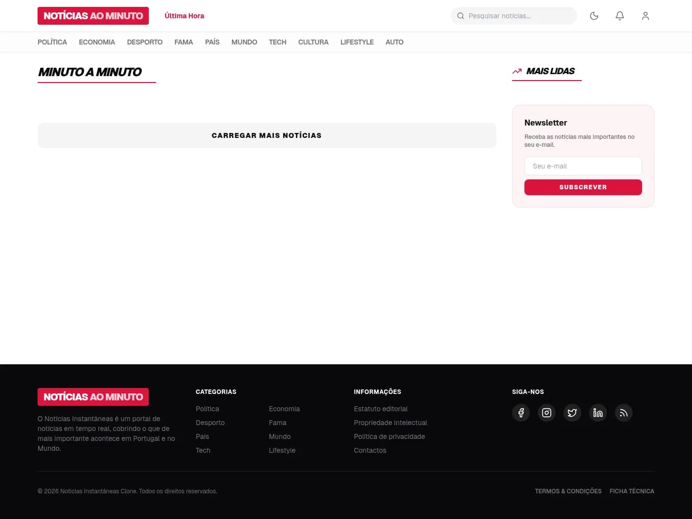 Noticias Instantâneas Clone