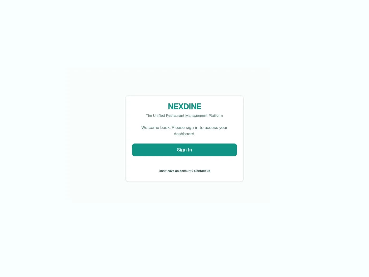 NEXDINE Restaurant SaaS