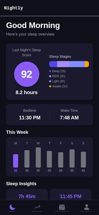 Nightly Sleep Coach