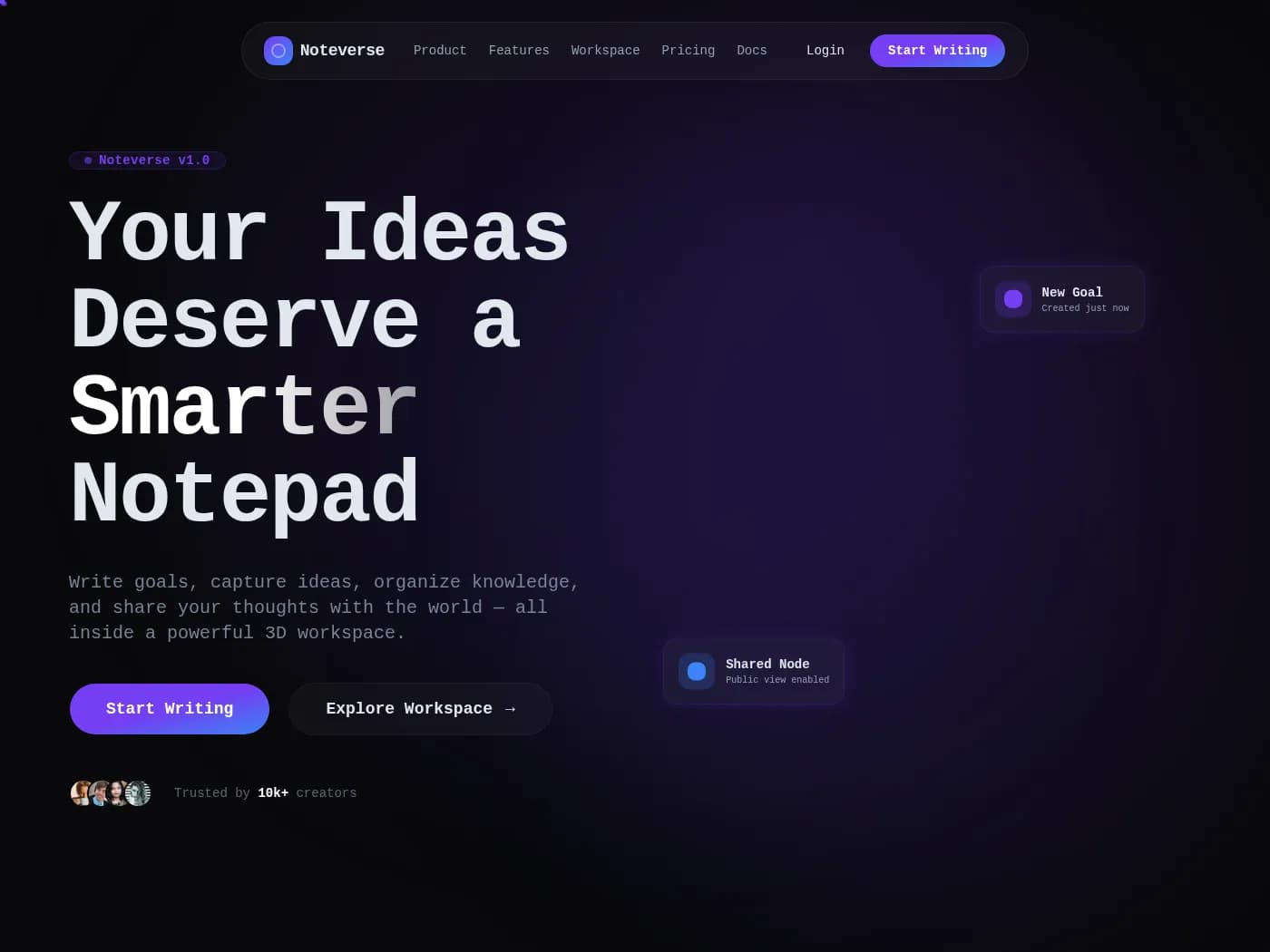 Noteverse SaaS Landing