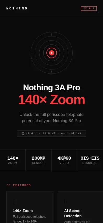 Nothing 3A Pro Camera Zoom