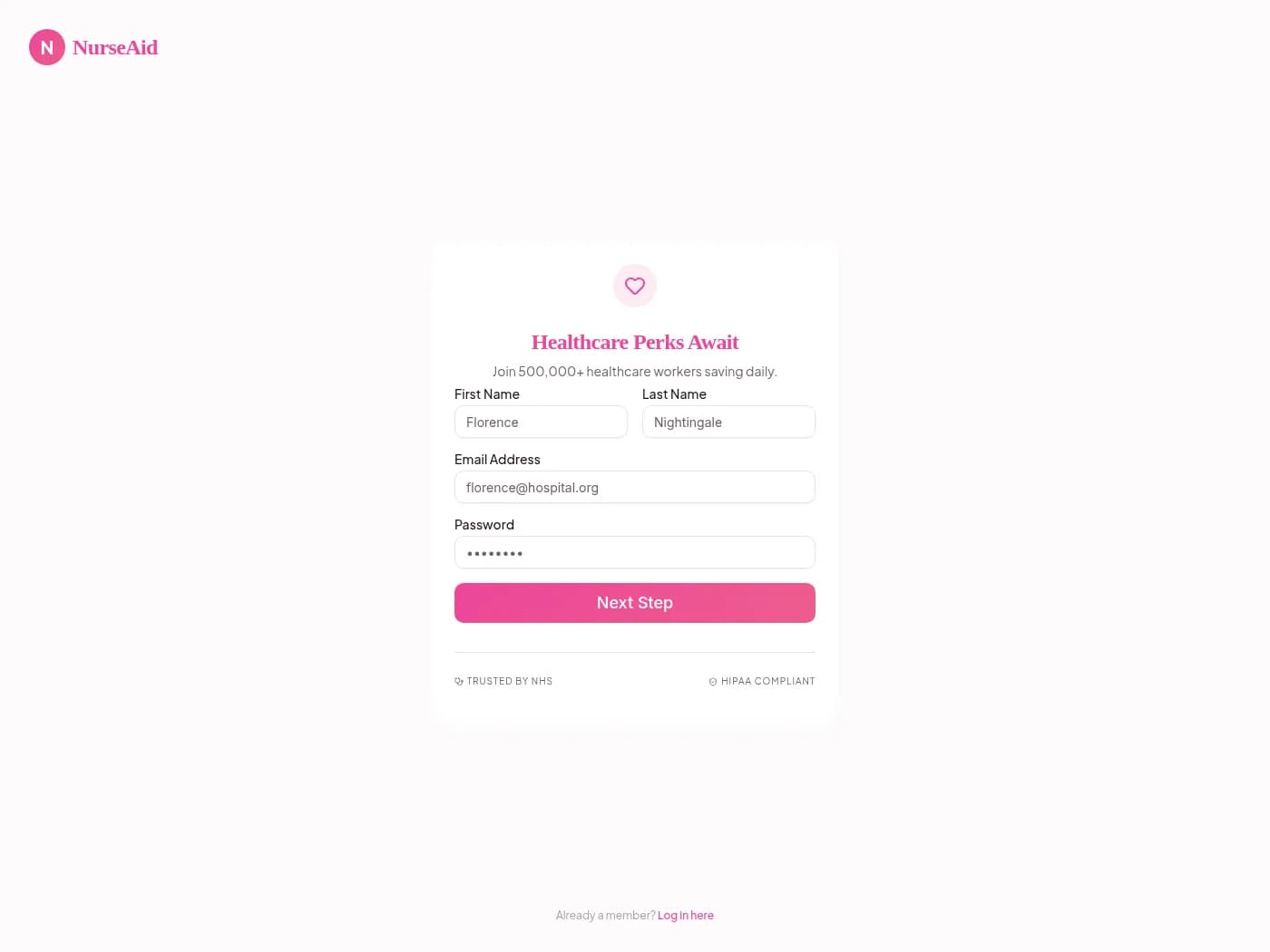 NurseAid Pink Perks Site
