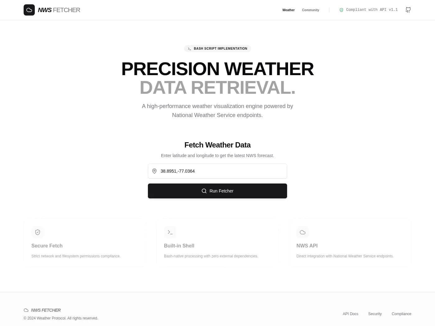 NWS Bash Weather Fetcher