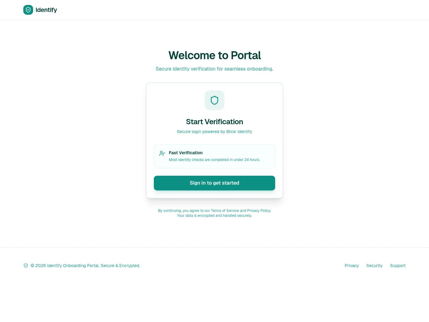 Blinking Onboarding Portal
