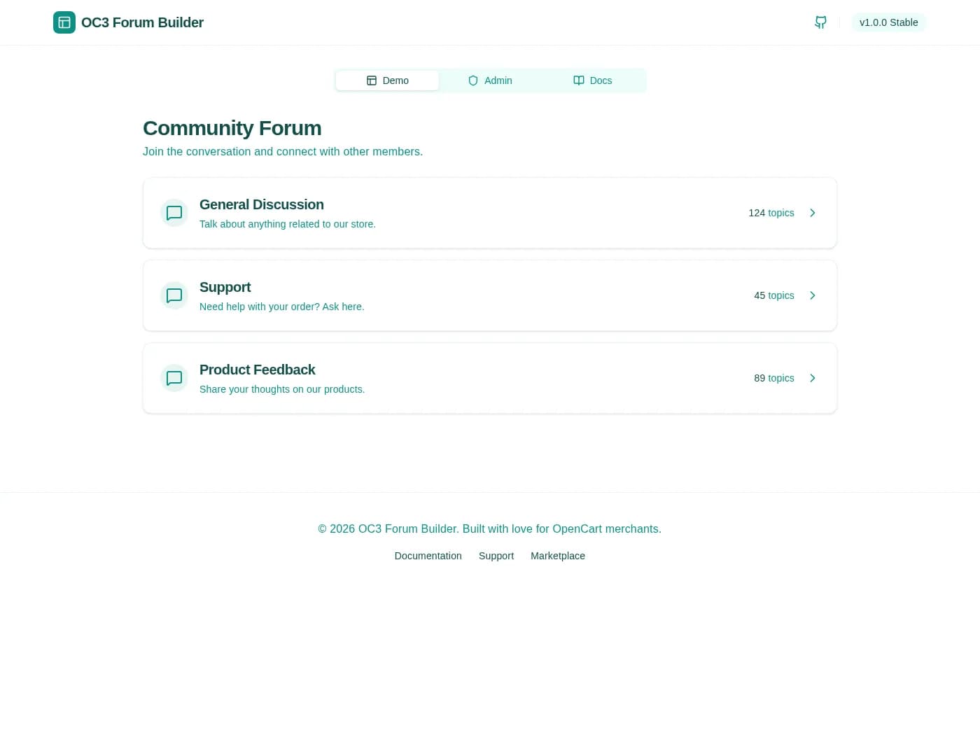 OpenCart3 Forum Module