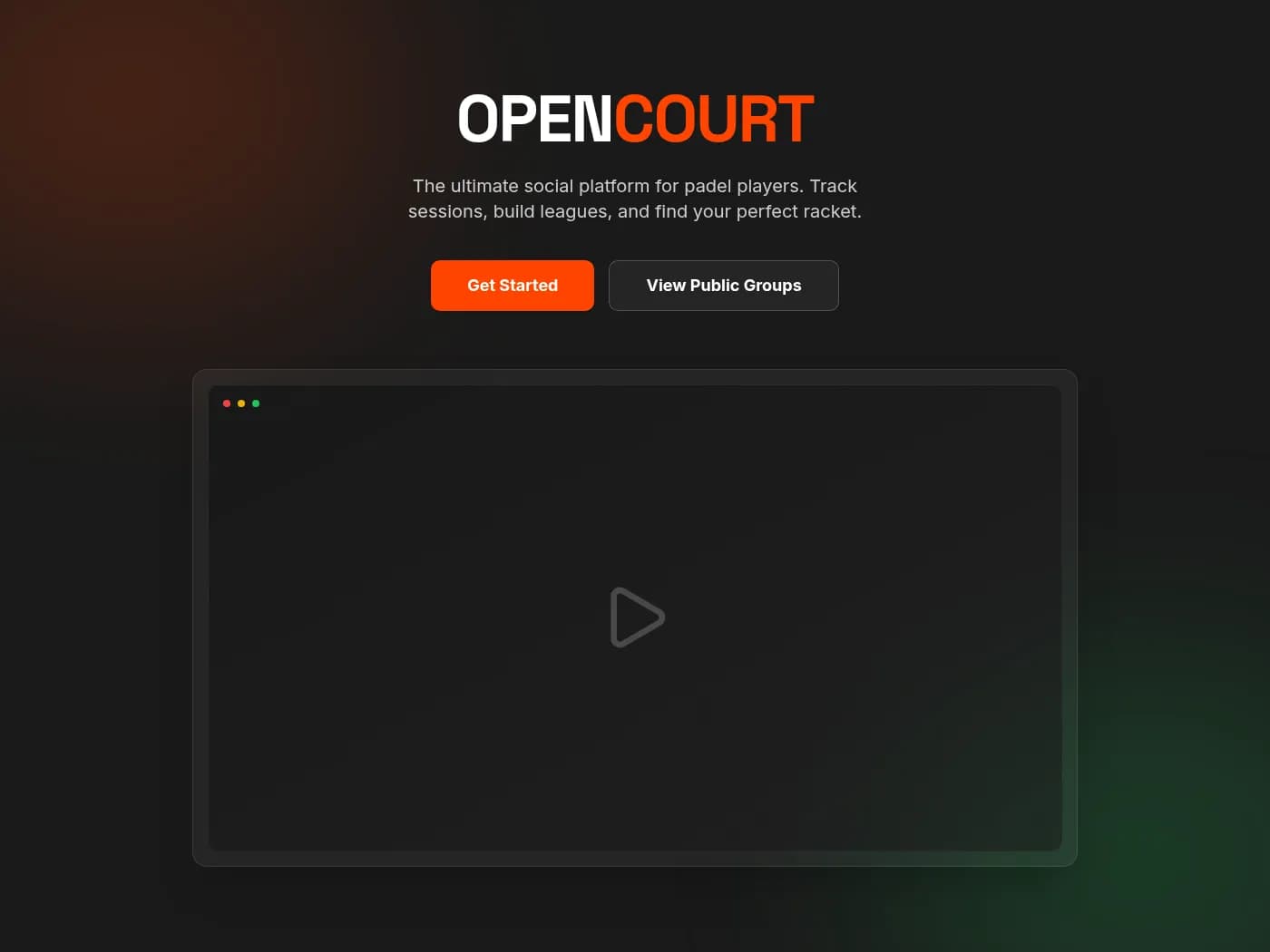 OpenCourt Social Padel App