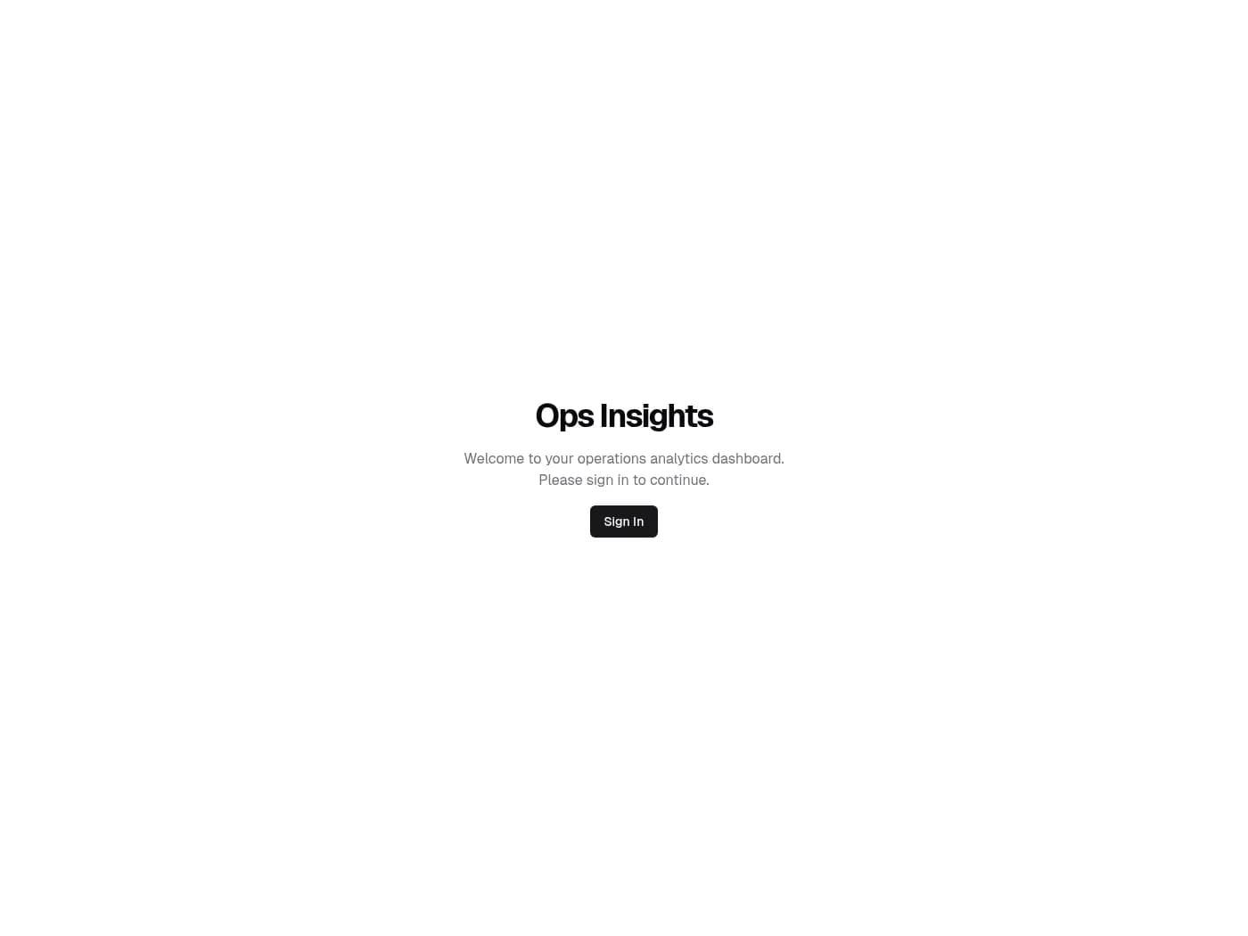 Ops Insights Dashboard